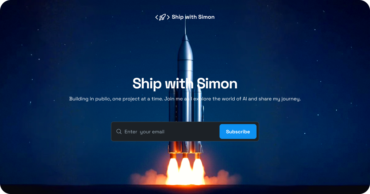 Ship with Simon - Building in Public, One Project at a Time
